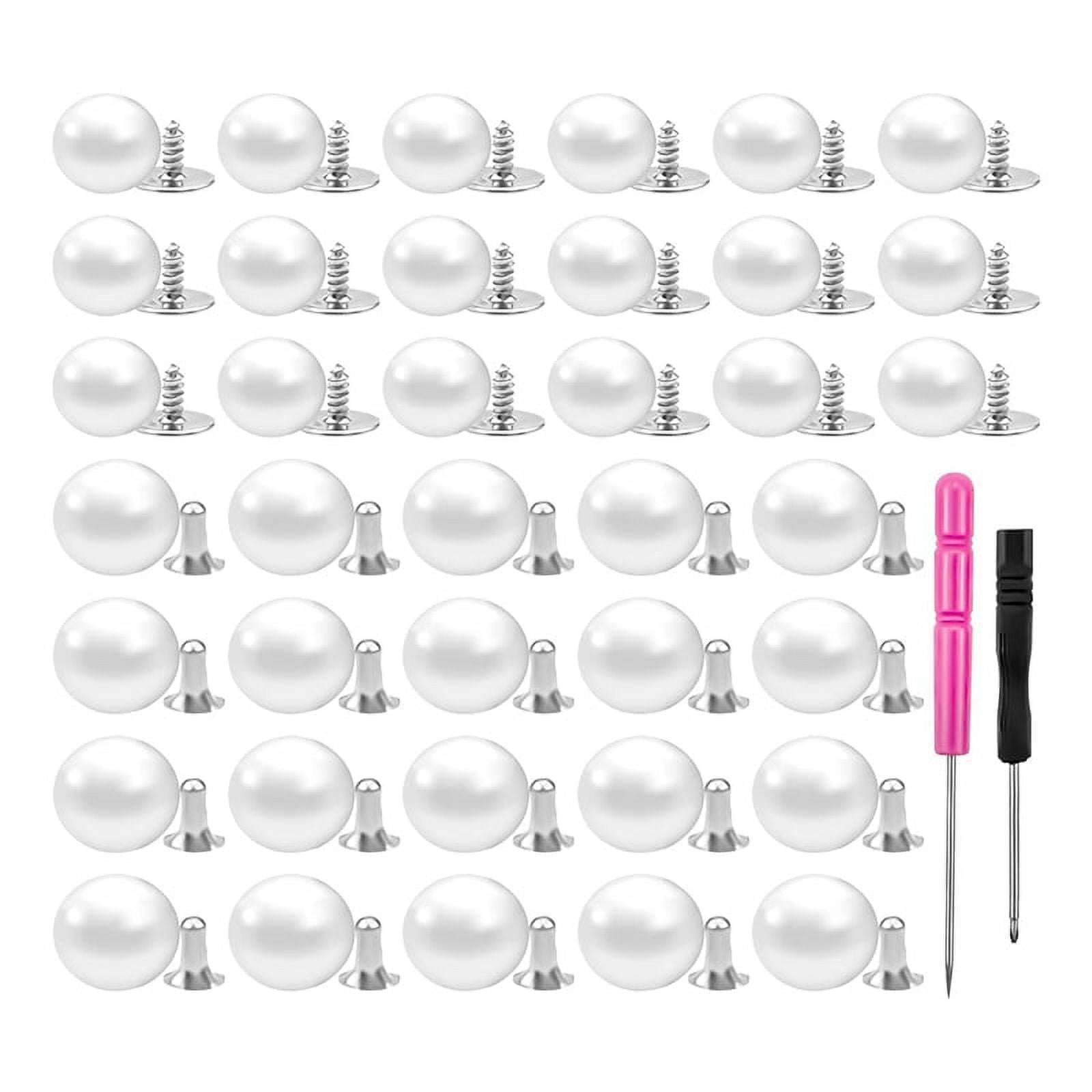 100 Sets of Pearl Brooch Buttons Removable Reusable Pearl Safety Pins ...