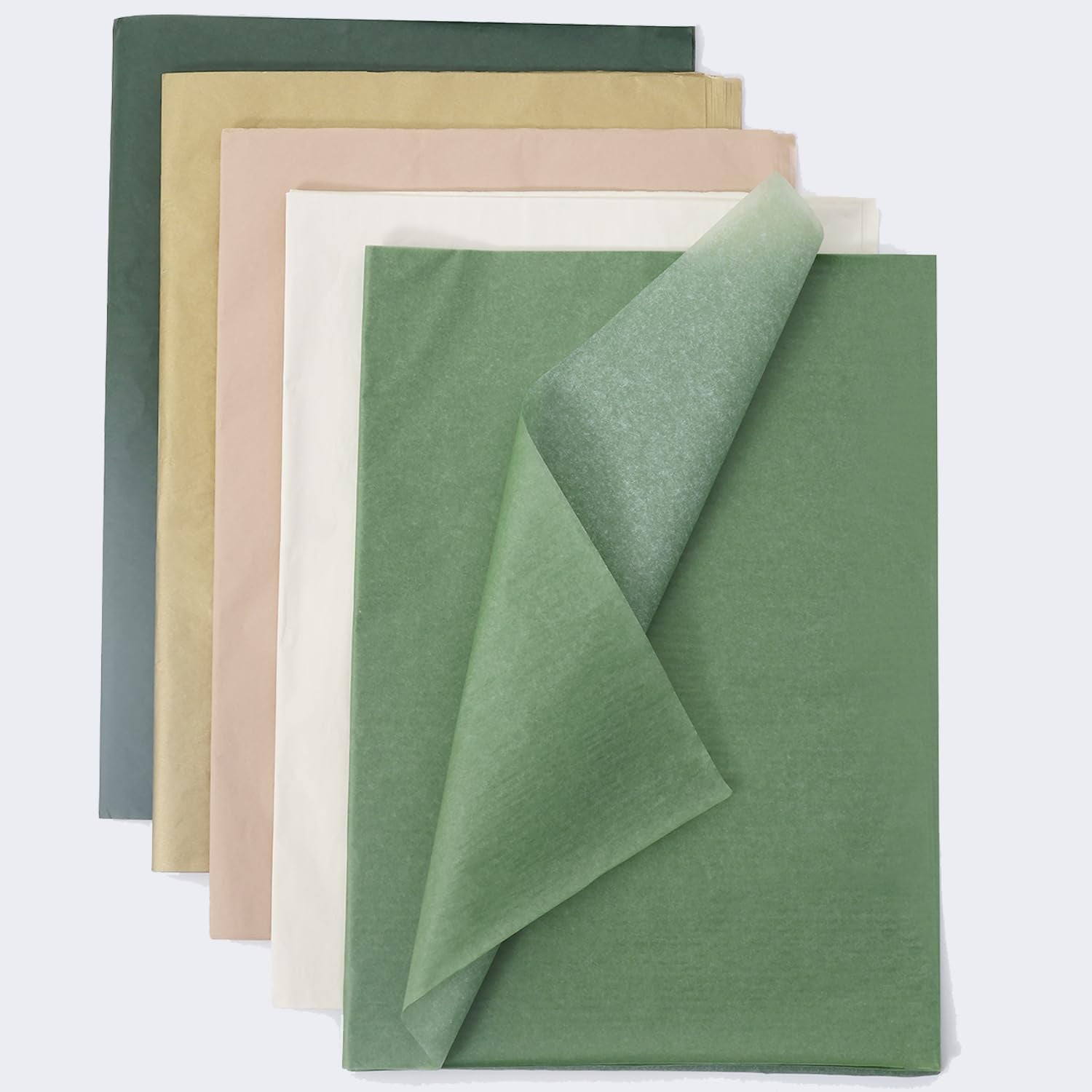 100 Sheet Green & KEF16 Gold Tissue Paper Recyclable Green Wrapping ...