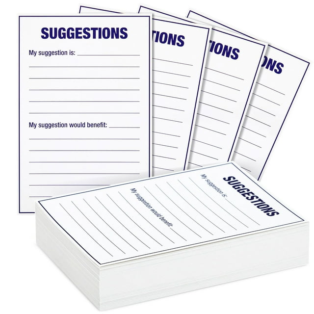 100 Sheet Suggestion Cards - Blank Feedback, Comment Cards for Office ... 100 Sheet Suggestion Cards - Blank Feedback, Comment Cards for Office ...