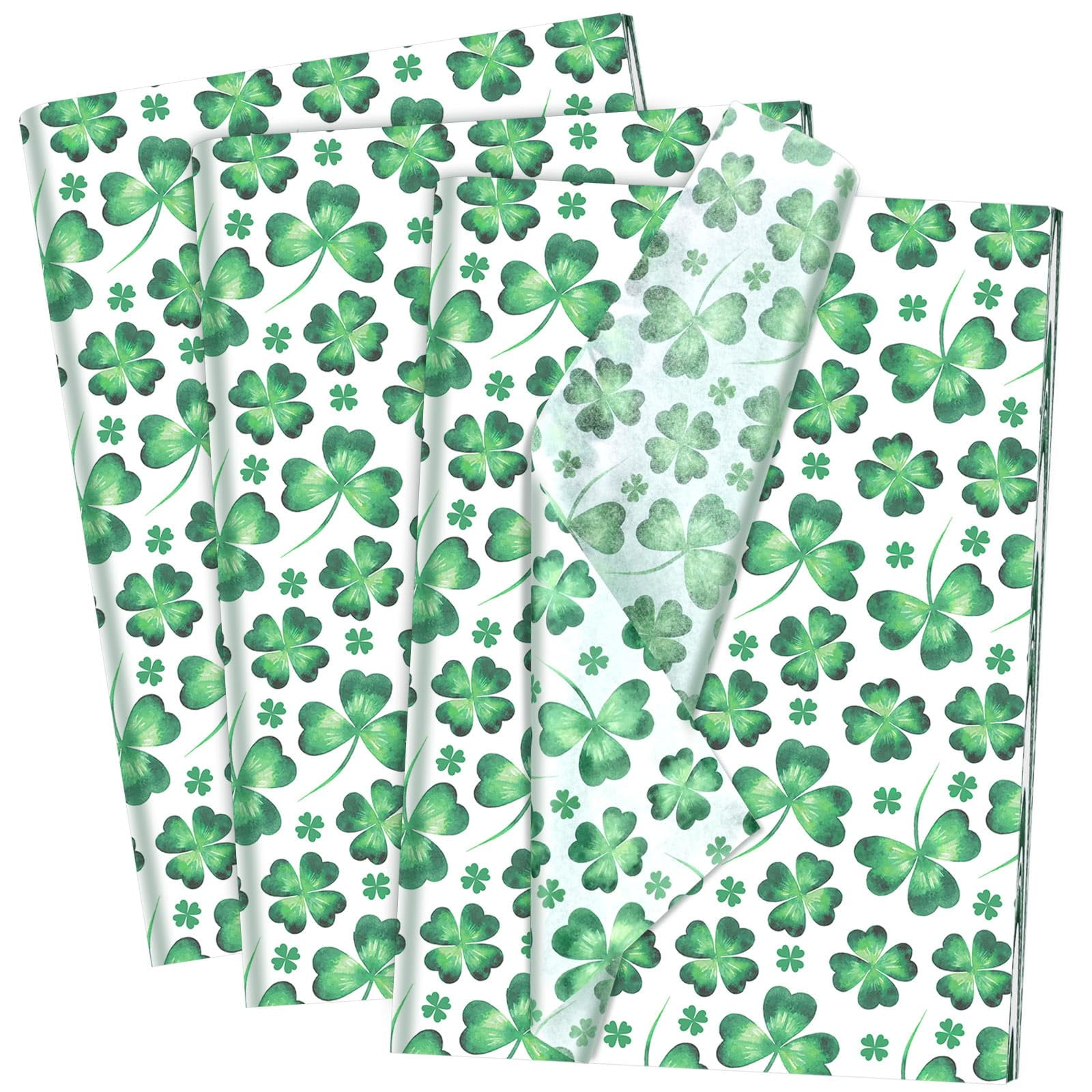 100 Sheets 20 * OIF8 14 Inches Green Shamrock Tissue Paper Summer ...