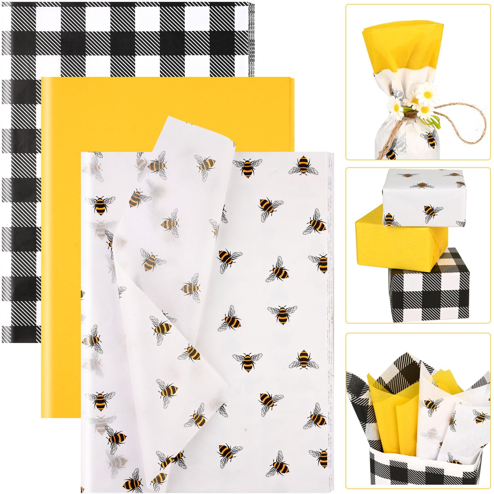 100 Sheets 20 * SBF3 14 Inches Bee Tissue Paper for Gift Wrapping ...