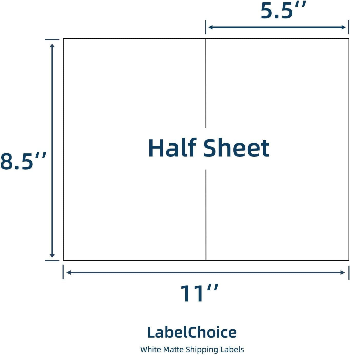 100 Sheets 200 Labels Half Sheet Self Adhesive Shipping Labels For ...