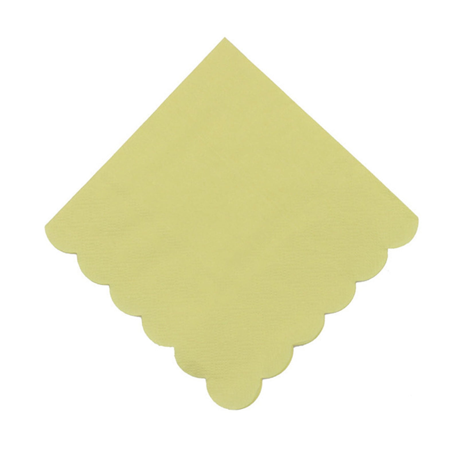 100 Sheets 25CM Scalloped Cocktail Napkin 2 Layers Thick Square ...