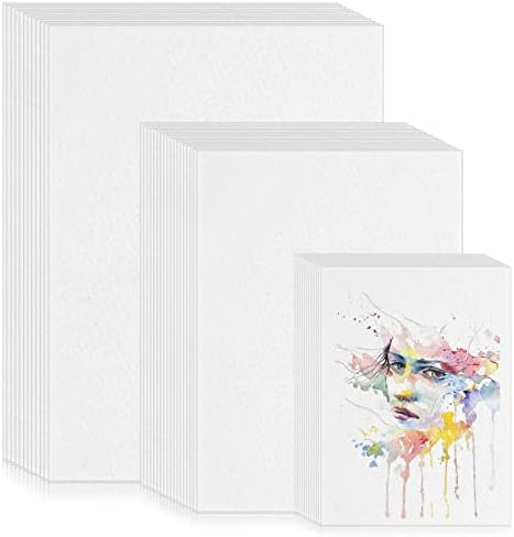 100 Sheets 3 Sizes Watercolor Paper Bulk Painting White Cold Press ...