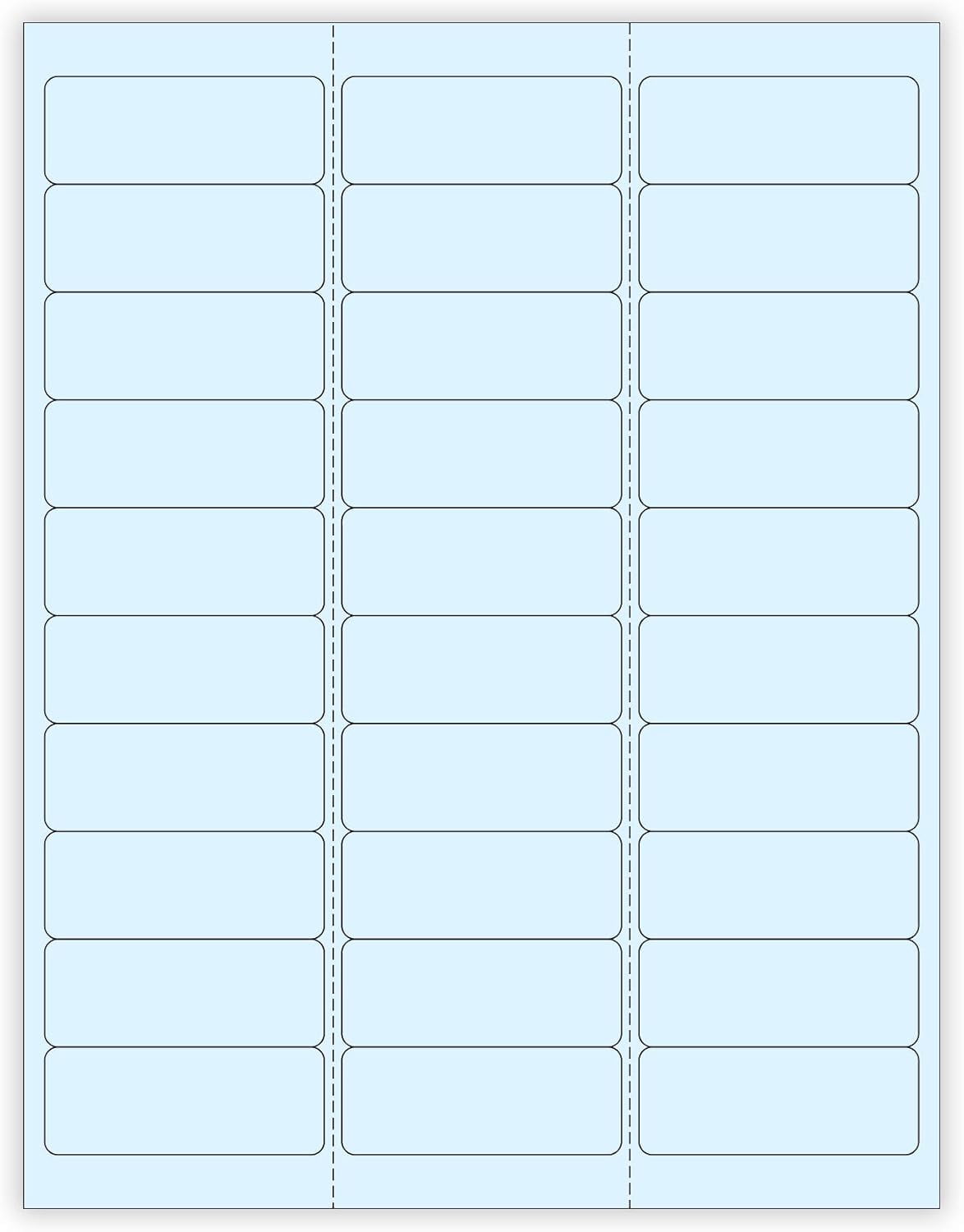 (100 Sheets) 3000 1" x2-5/8 Blank Blue Address Stickers for Inkjet ...