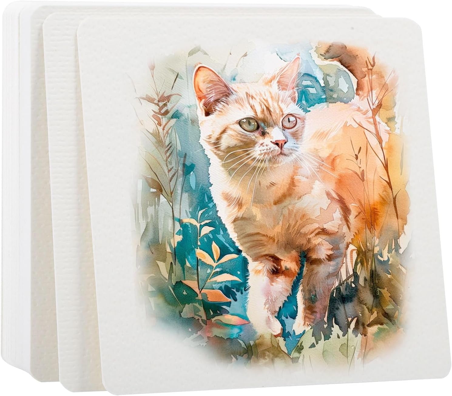 100 Sheets 300gs Square Watercolor Paper 4inch Painting Paper ...