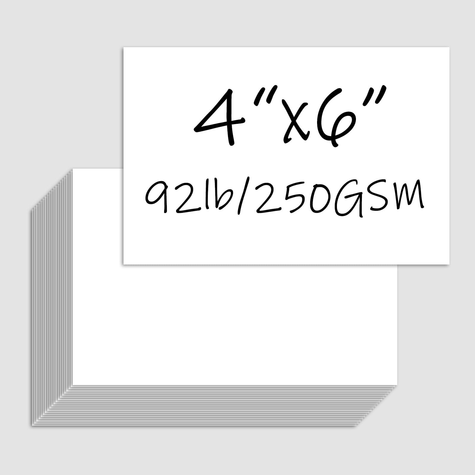 100 Sheets 4x6 White Cardstock Paper 92lb 250GSM Heavyweight Blank ...