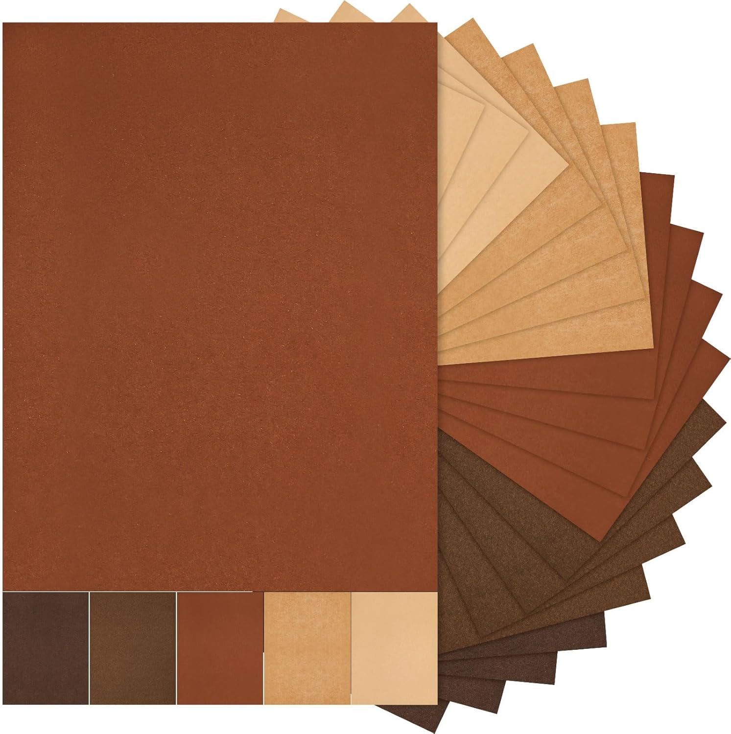 100 Sheets 5 Shades Cardstock Paper 8.5 x 11 Inches 180gsm Solid Core ...
