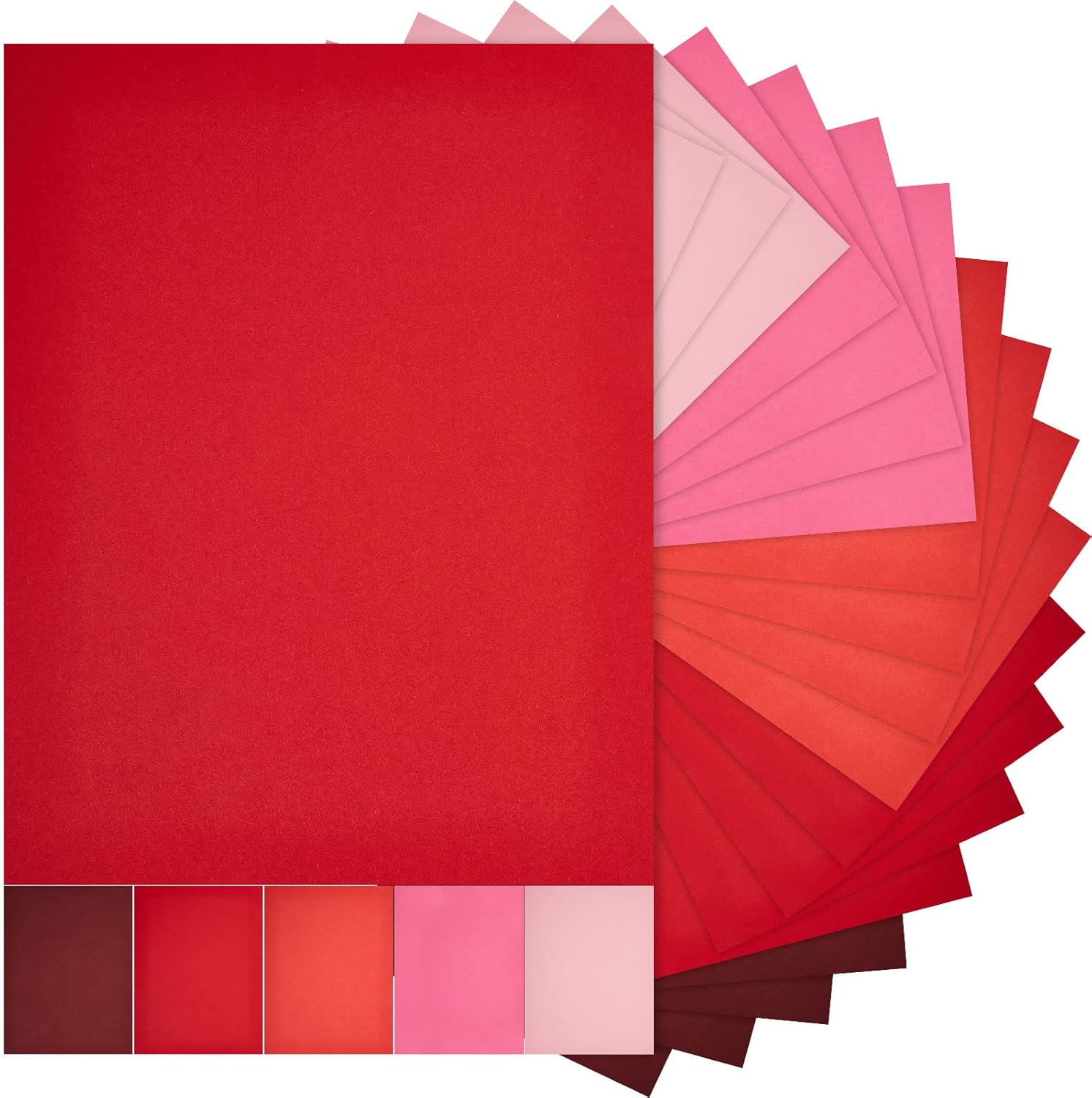 100 Sheets 5 Shades Cardstock Paper 8.5 x 11 Inches 180gsm Solid Core ...