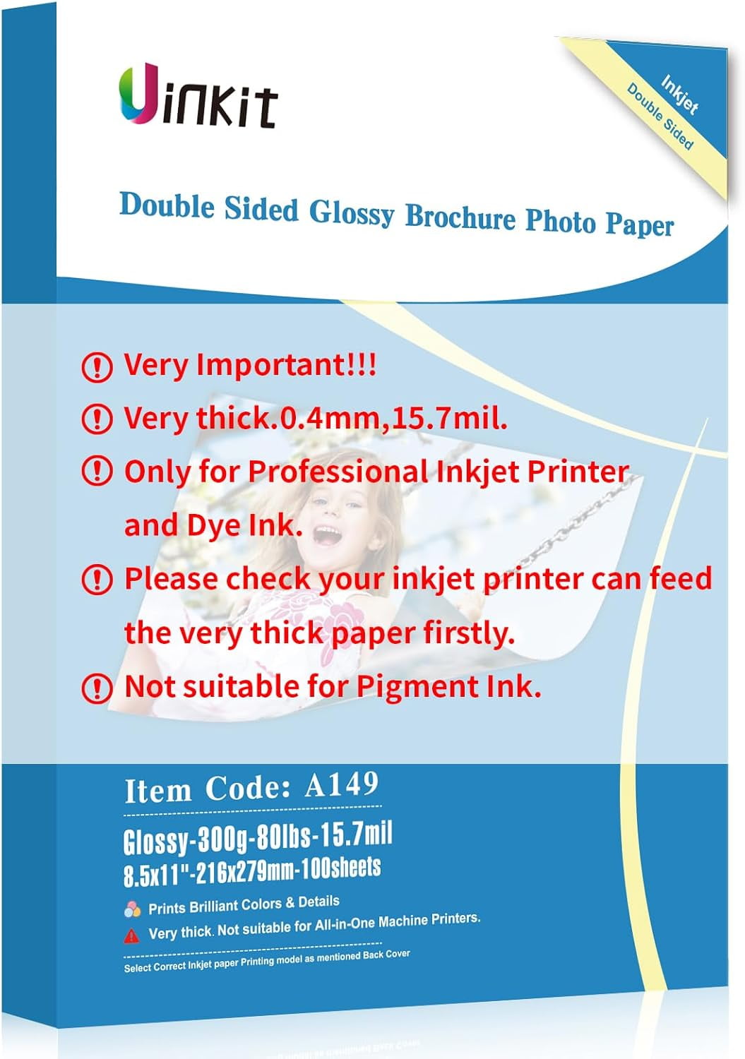 100 Sheets 8.5x11 Letter Size Thick Heavyweight Double Sided Glossy ...