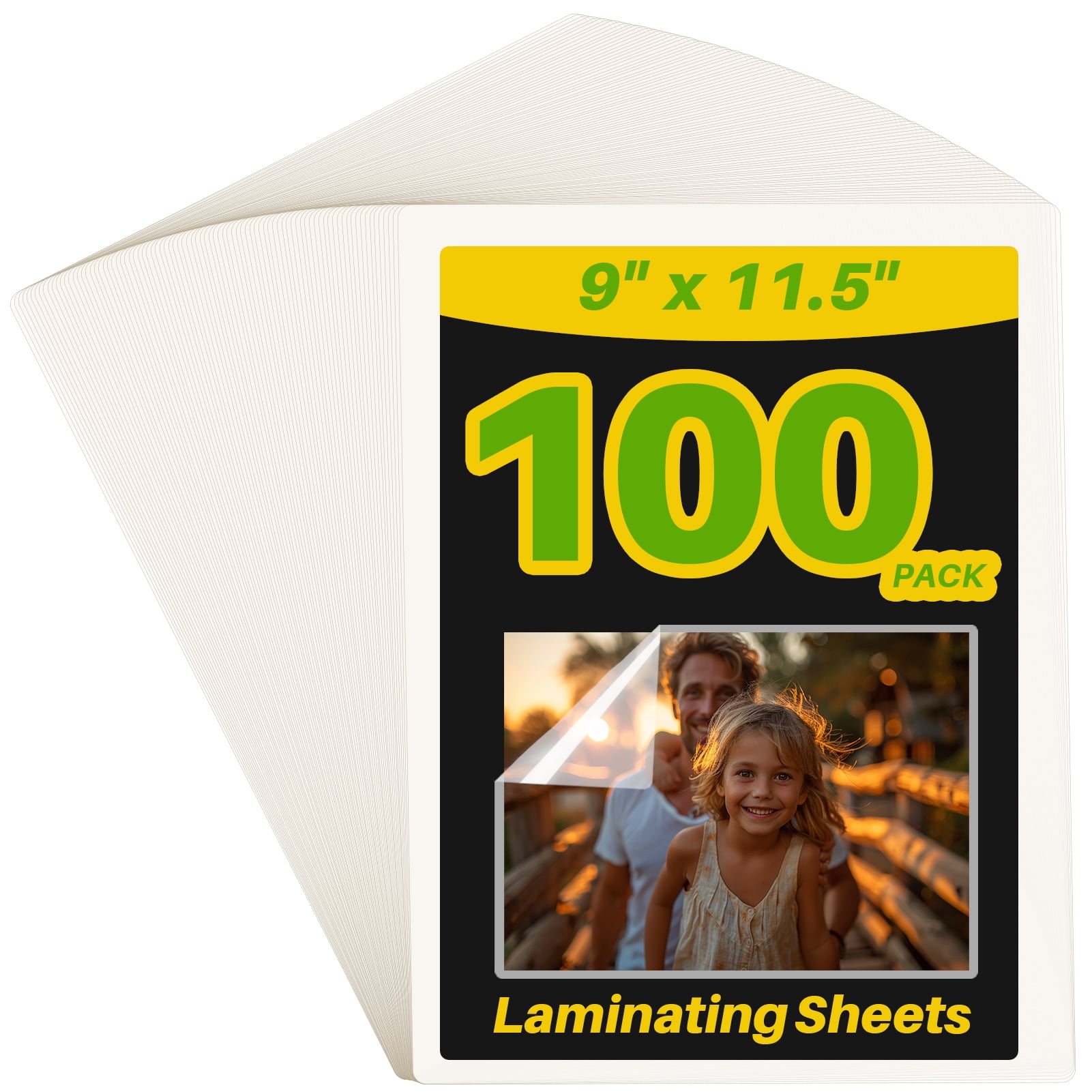 100 Sheets 9x11.5 Waterproof Laminating Pouches, Photo Storage Plastic ...