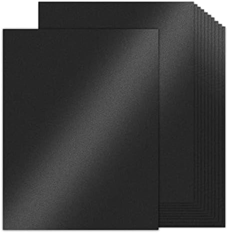 100 Sheets Black Shimmer Cardstock 8.5 x 11 Metallic Paper, 80lb ...