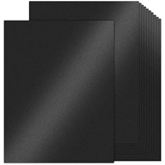 100 Sheets Black Shimmer Cardstock 8.5 x 11 Metallic Paper, 80lb ...