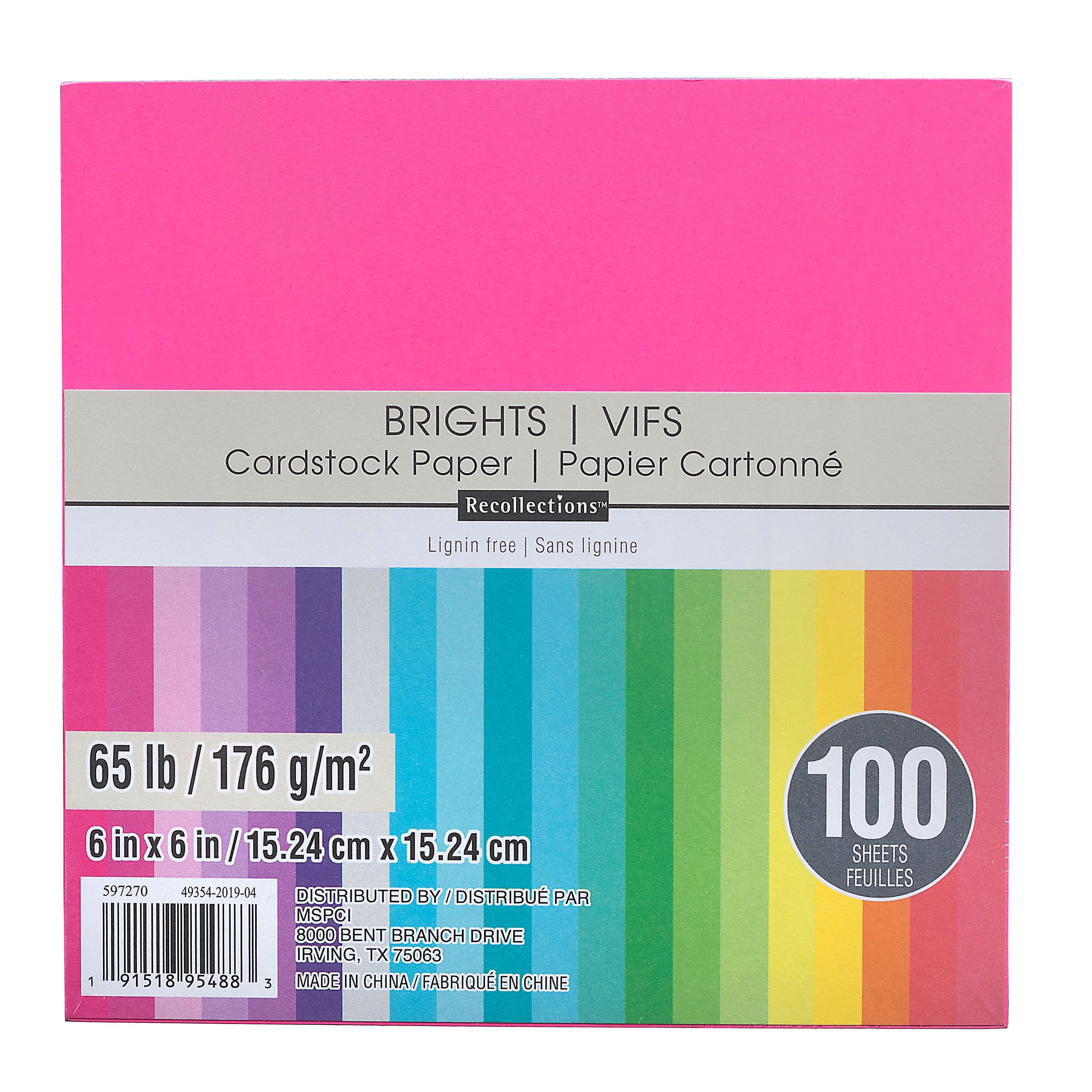 100 Sheets Brights 6" x 6" Cardstock Paper by Recollections - Acid and ...