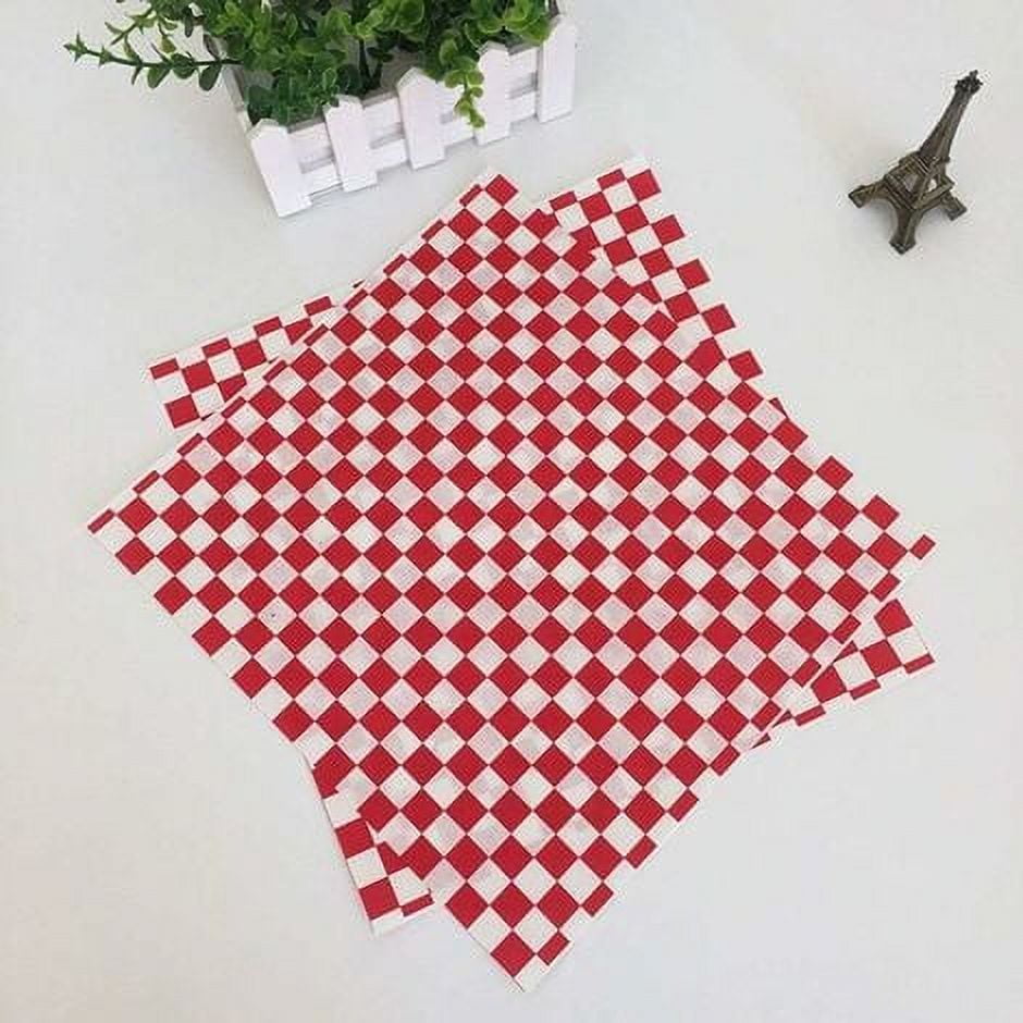 100 Sheets Checkered Food Wrapping Paper - Anti-Grease Sandwich ...