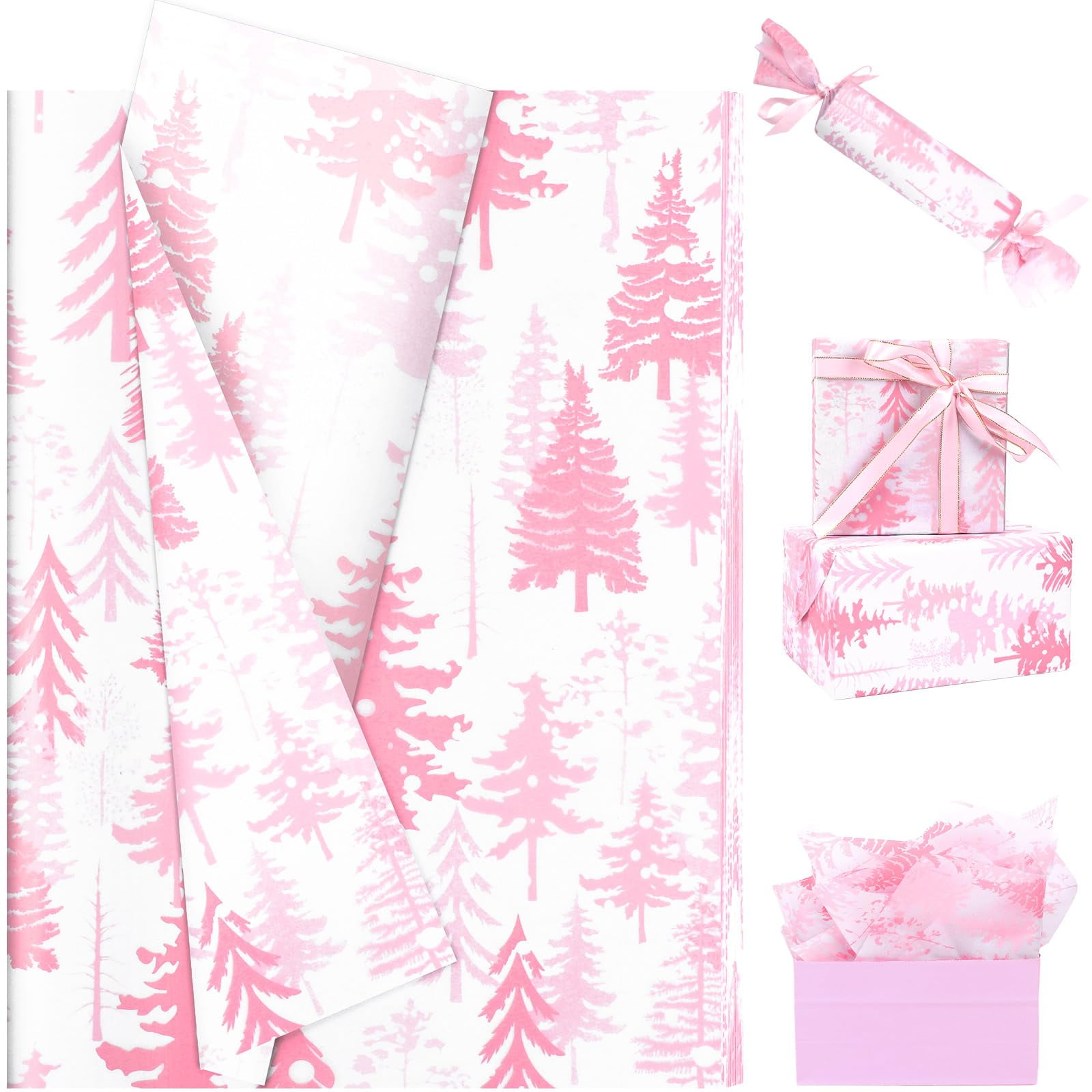 100 Sheets Christmas Tree MSF2 Tissue Paper, 20 x 14in Watercolor Xmas ...