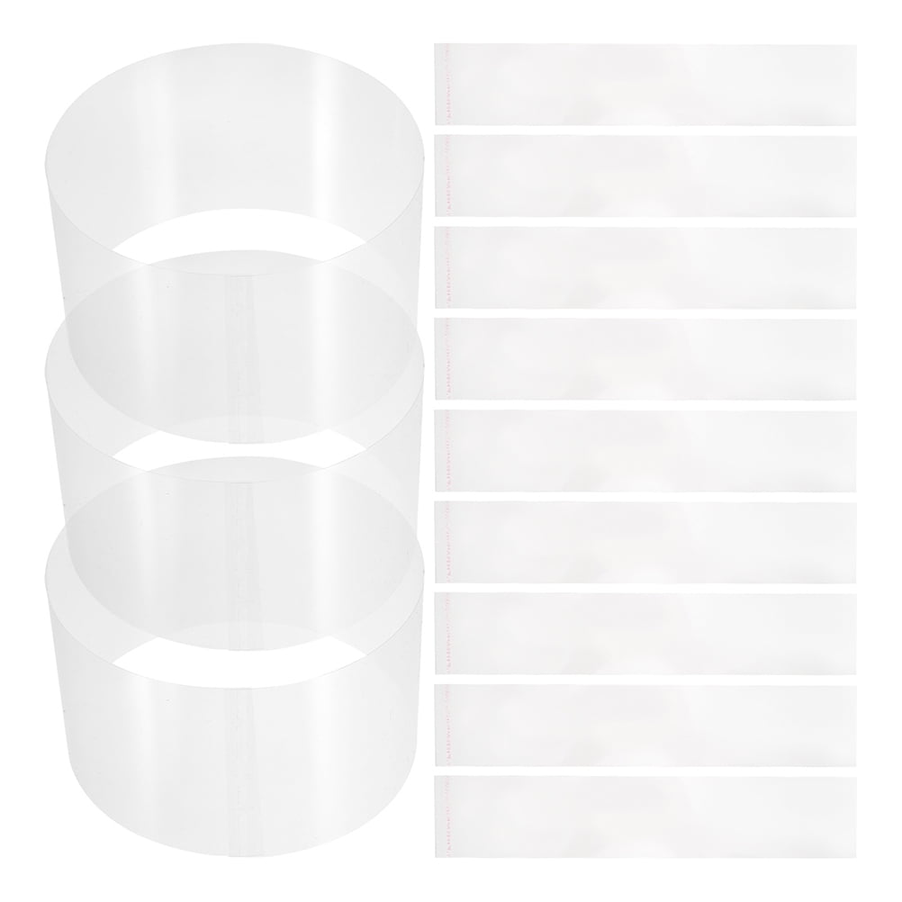 100 Sheets Clear Cake Collars Thickened Plastic Cake Edge Strips for ...