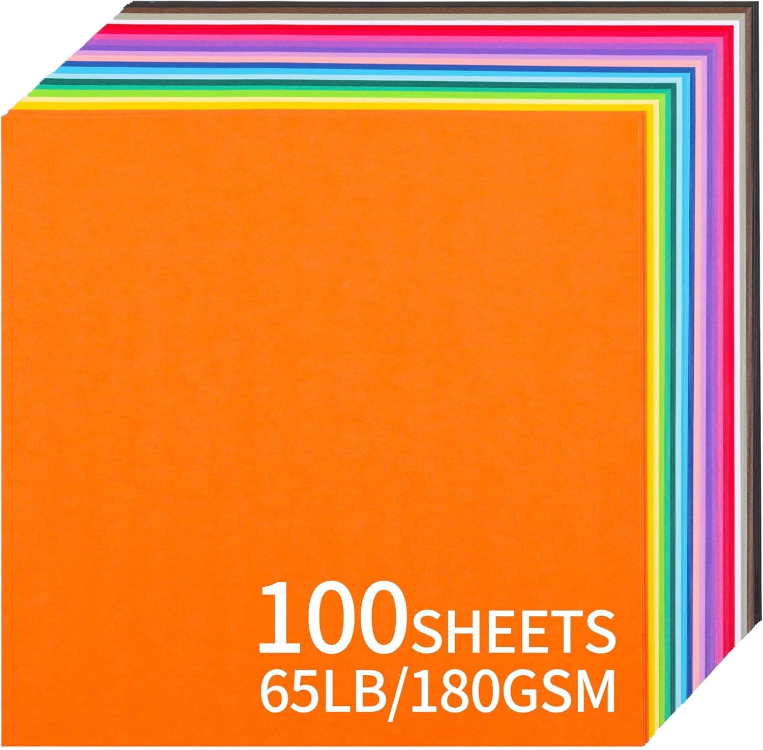 100 Sheets Colored Cardstock - 20 Colors 12 x 12 inch Card stock for ...
