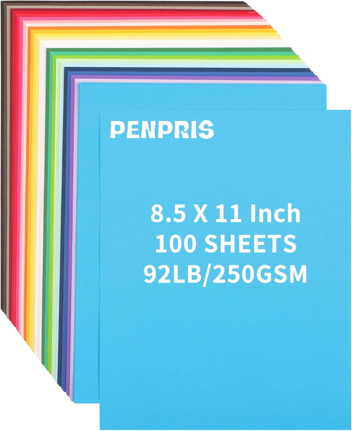 100 Sheets Colored Cardstock 8.5 X 11 Inches - 25 Colors Art Crafts ...