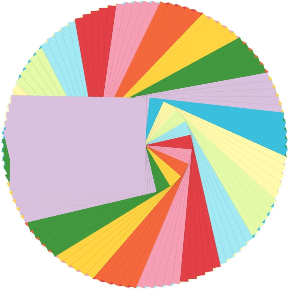100 Sheets Colorful Cardstock Paper, A4 Craft Paper 11.7 X 8.3 Inch ...