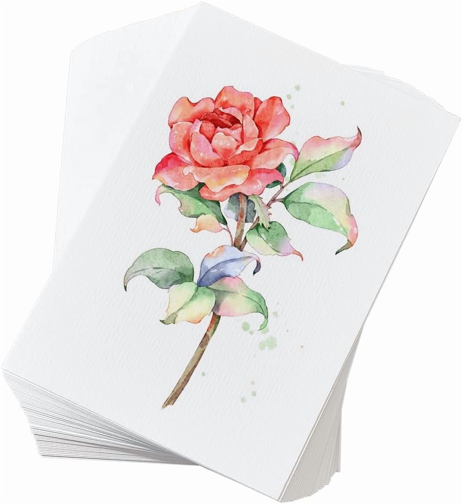 100 Sheets Cotton Watercolor Paper 4x6 Inch Drawing Sketch Paper 140LB ...
