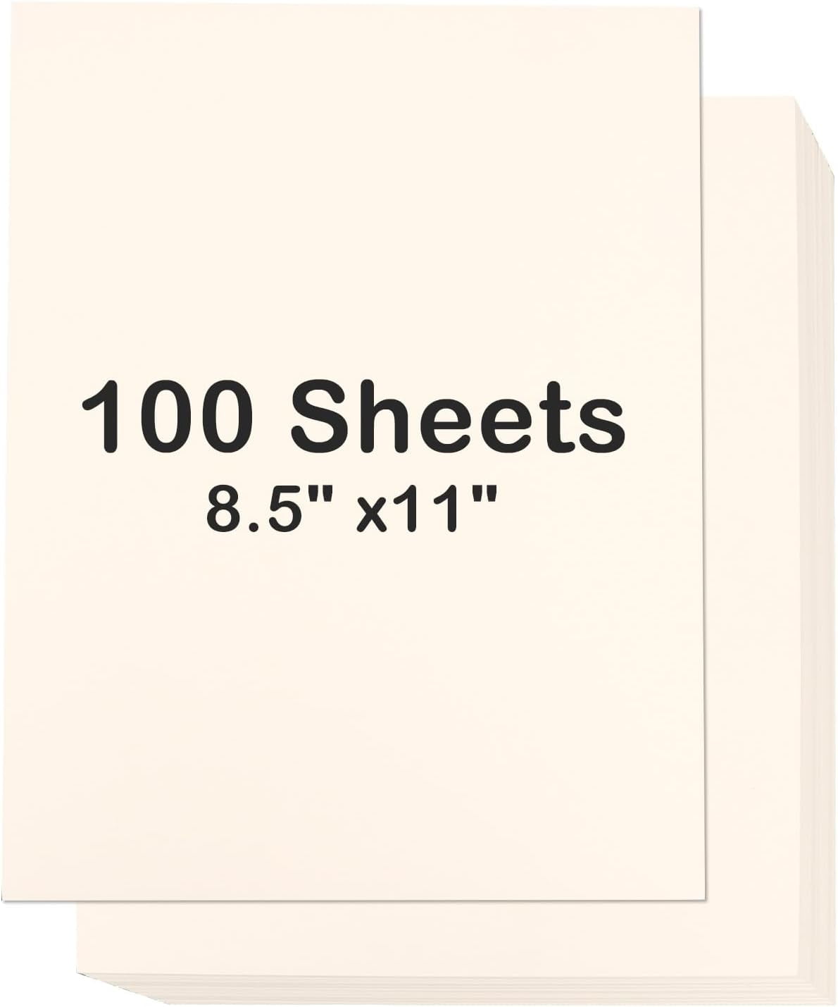 100 Sheets Cream Cardstock 8.5 x 11 Off White Card Stock,Ivory ...