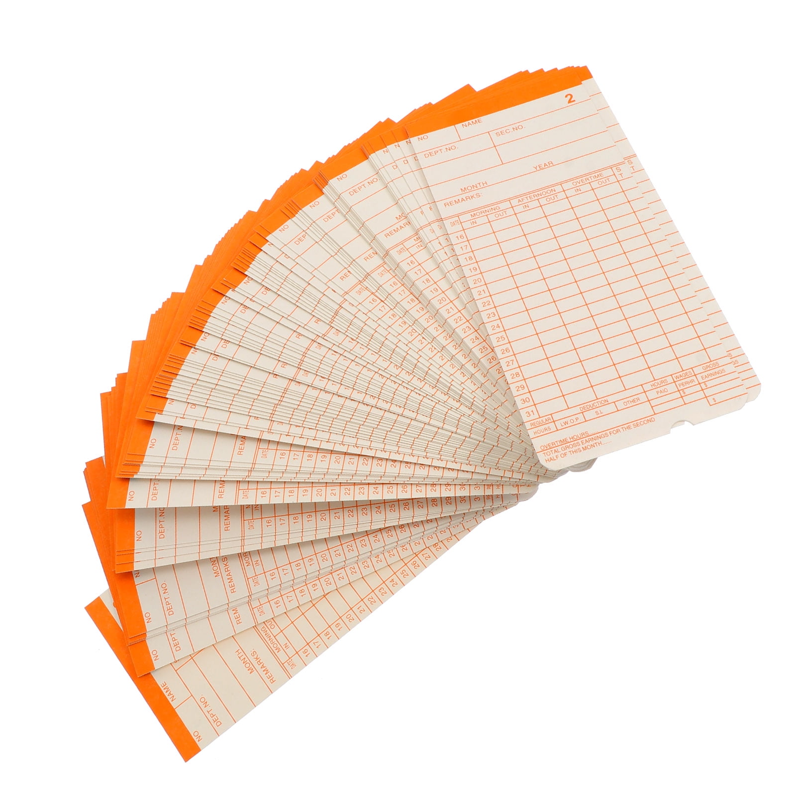 100 Sheets Daily Attendance Company Clocking for Useful Test Timecard ...