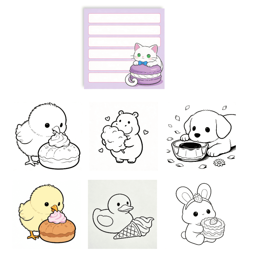 100 Sheets Double-Sided Original Memo Pads: Coloring & Note-Taking ...