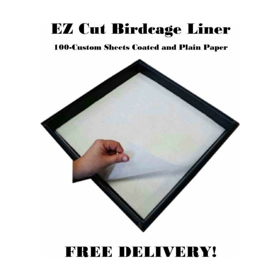 100 Sheets EZ Custom cut Birdcage Liner available in -Poly Coated-Plain ...