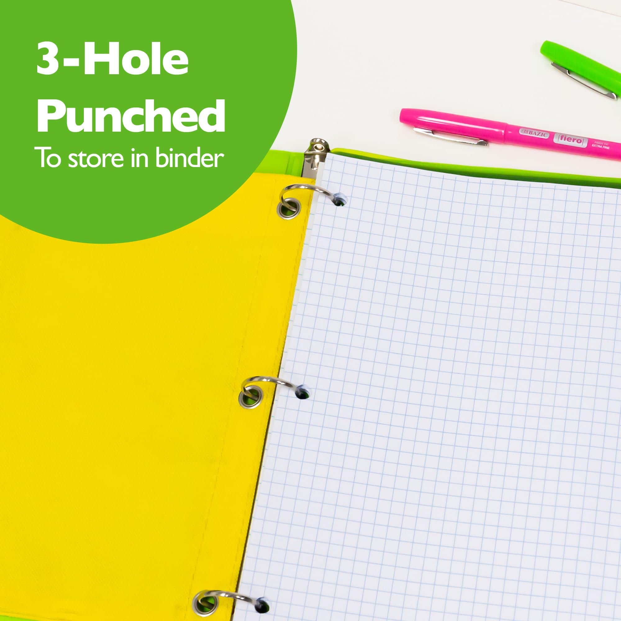 100 Sheets Filler Paper Loose Leaf, 4x4 Quad Ruled Graph Paper for ...