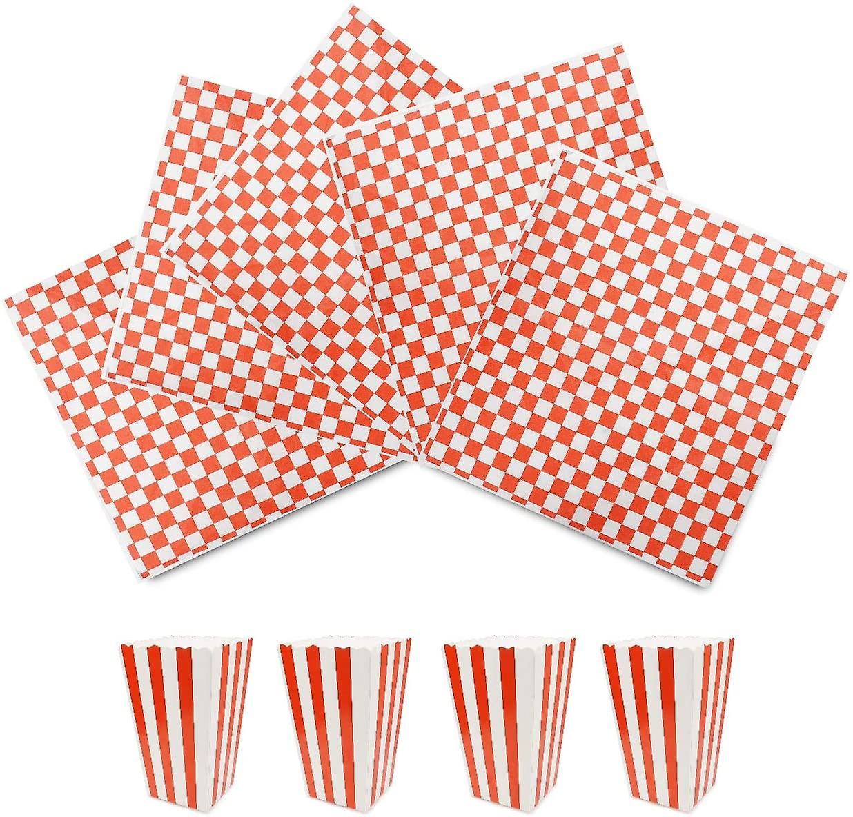 100 Sheets Food Wrap Paper And 4 Popcorn Boxes, Grease-resistant ...