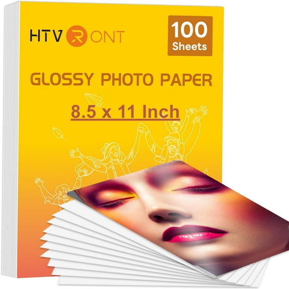 100 Sheets Glossy Photo Paper for Inkjet Printers, 8.5 x 11 High Gloss ...