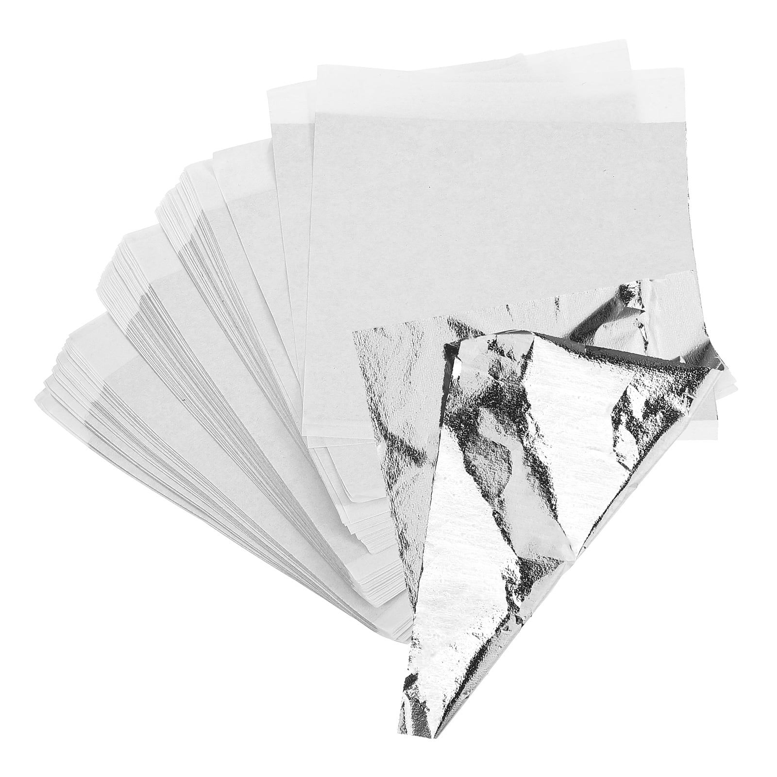 100 Sheets Silver Foil Flakes Imitation Metallic DIY Supplies Novelty ...