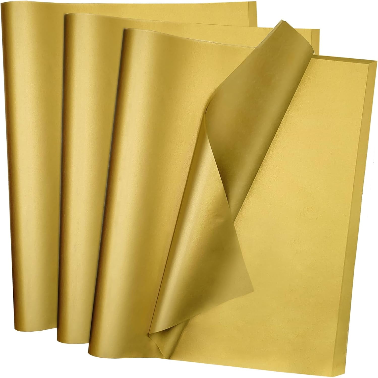 100 Sheets Gold Tissue Paper 12 x 20 Inches Gold Wrapping Paper Bulk ...