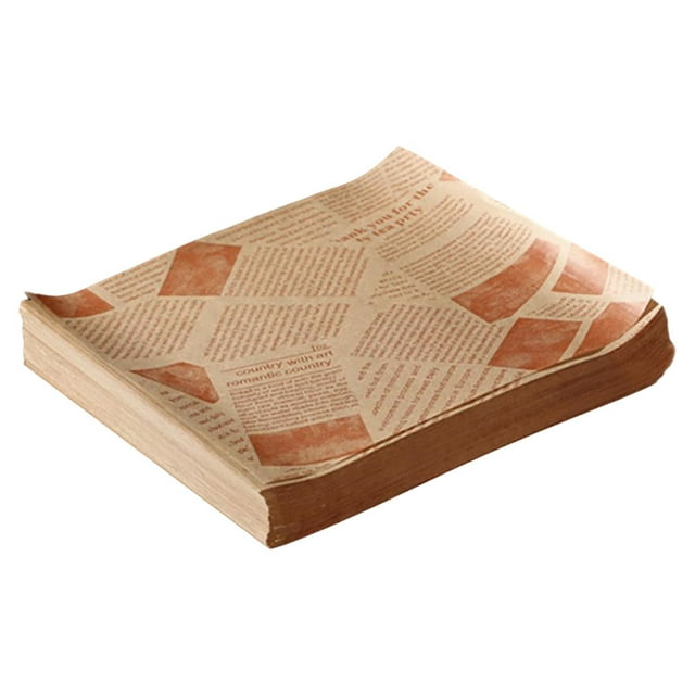 100 Sheets Greaseproof Paper Sheets Food Burger Paper Wrapping Sheets ...