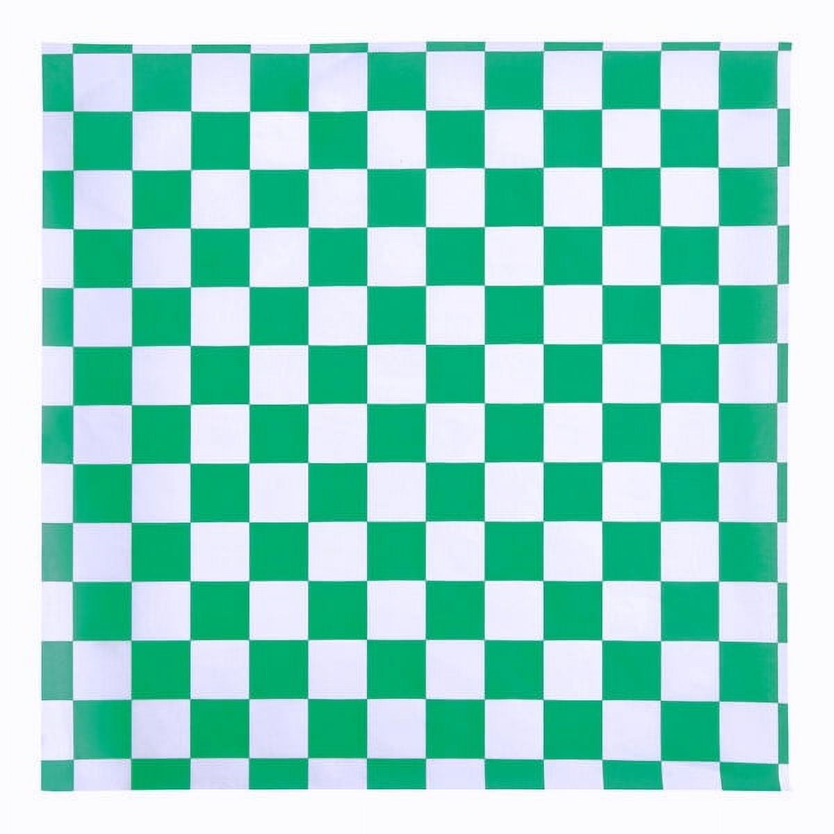 100 Sheets Green & White Check Sandwich Paper Wrap, Made in USA – 12 x ...