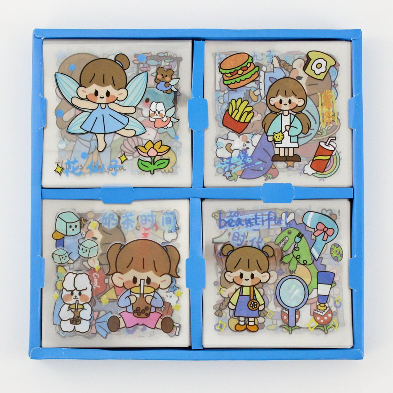 100 Sheets Kawaii Stickers Aesthetic Waterproof Non-Toxic Cute Stickers ...