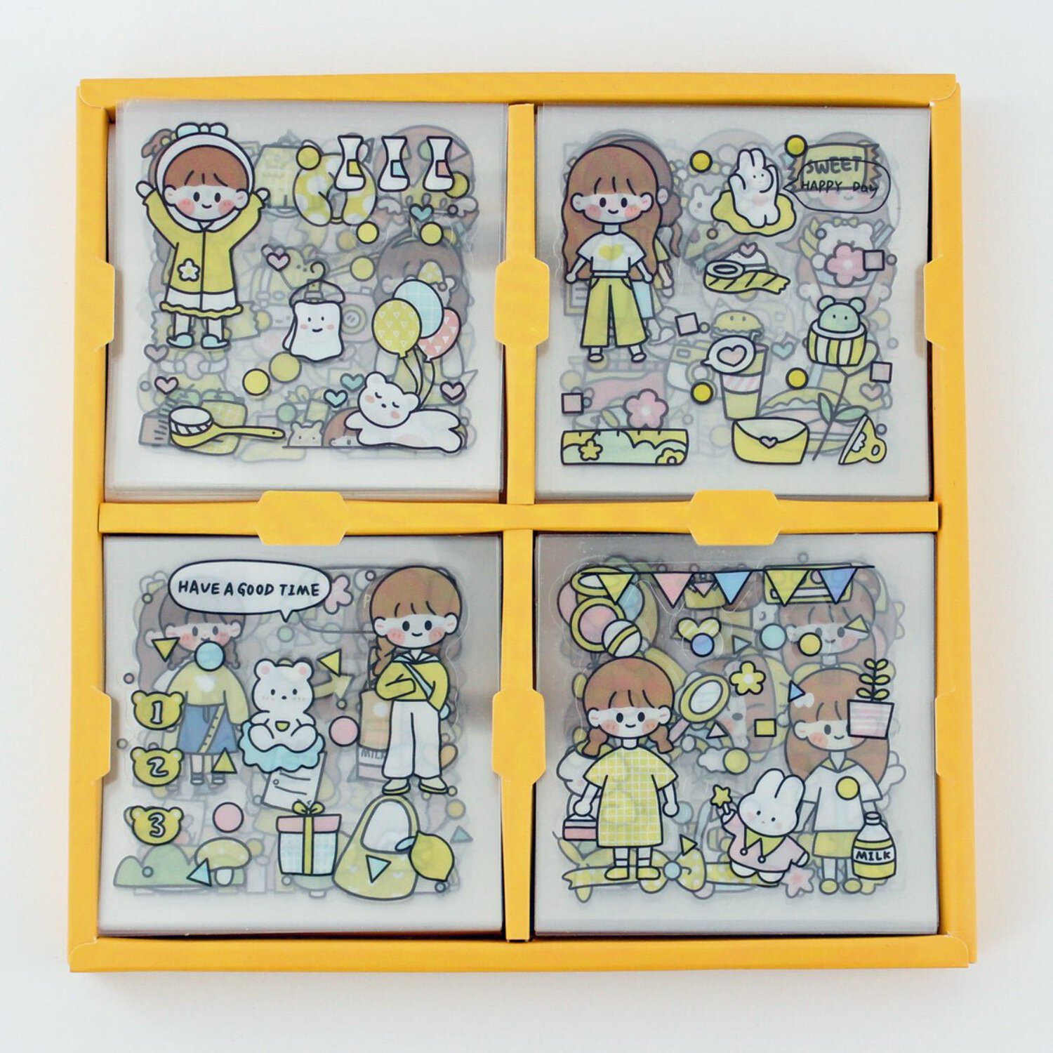 100 Sheets Kawaii Stickers Aesthetic Waterproof Non-Toxic Cute Stickers ...