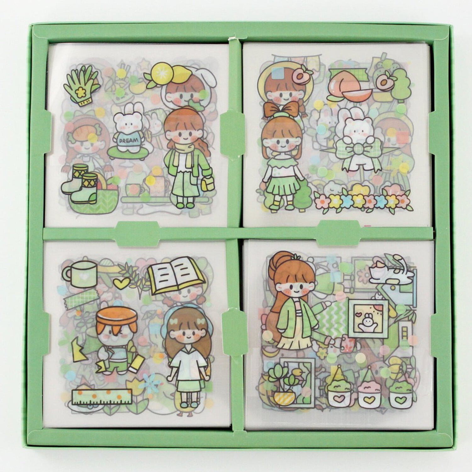 100 Sheets Kawaii Stickers Aesthetic Waterproof Non-Toxic Cute Stickers ...