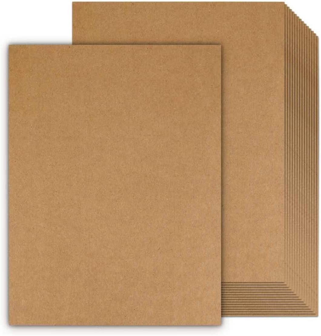100 Sheets Kraft Paper Brown Cardstock 8.5 x 11, 80lb Card Stock ...