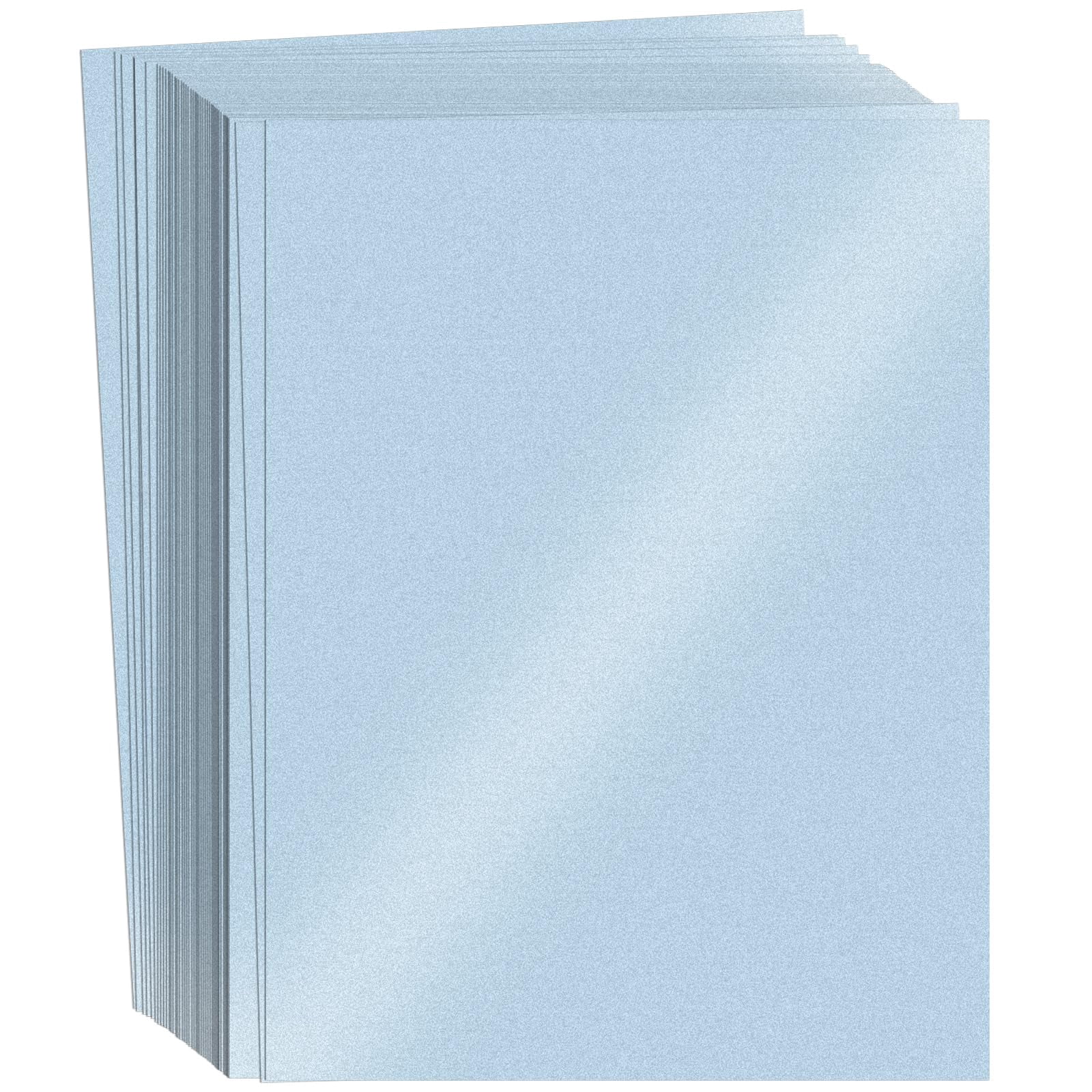 100 Sheets Light Blue TSF6 Shimmer Cardstock Bulk, 8.5