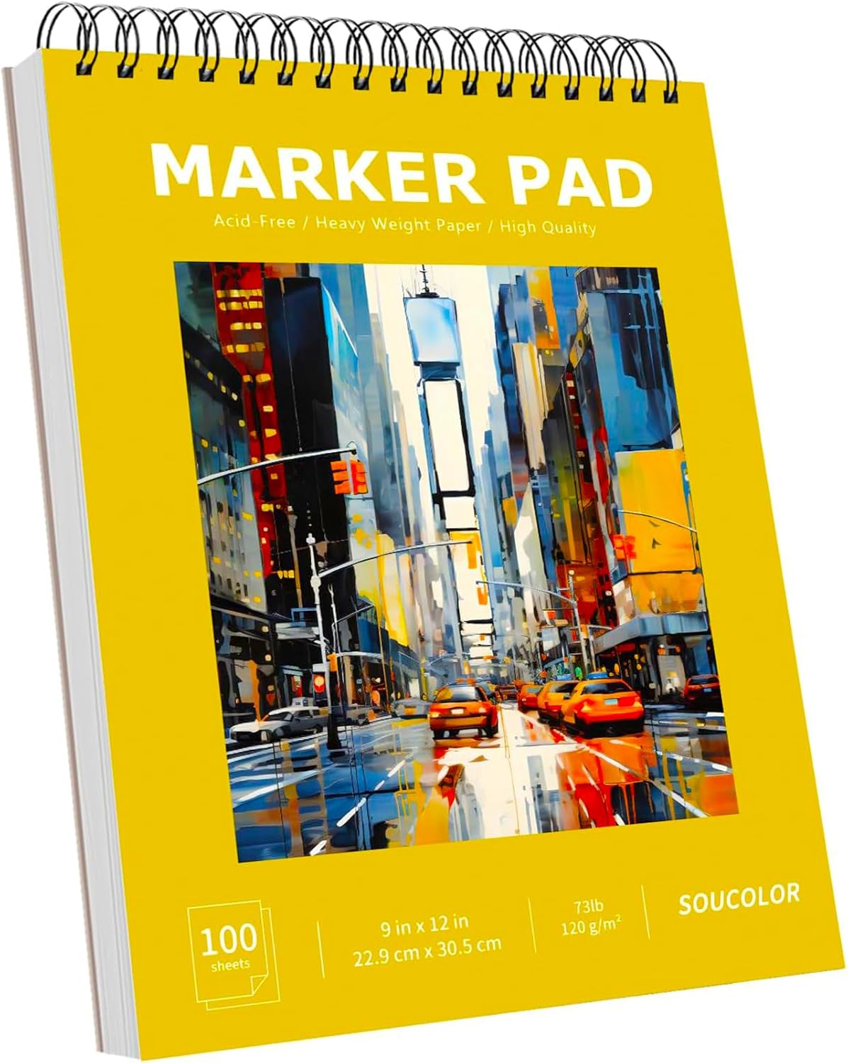 100 Sheets Marker Paper Pad, 9"x12" Bleedproof Art Sketch Pad, 73lb ...