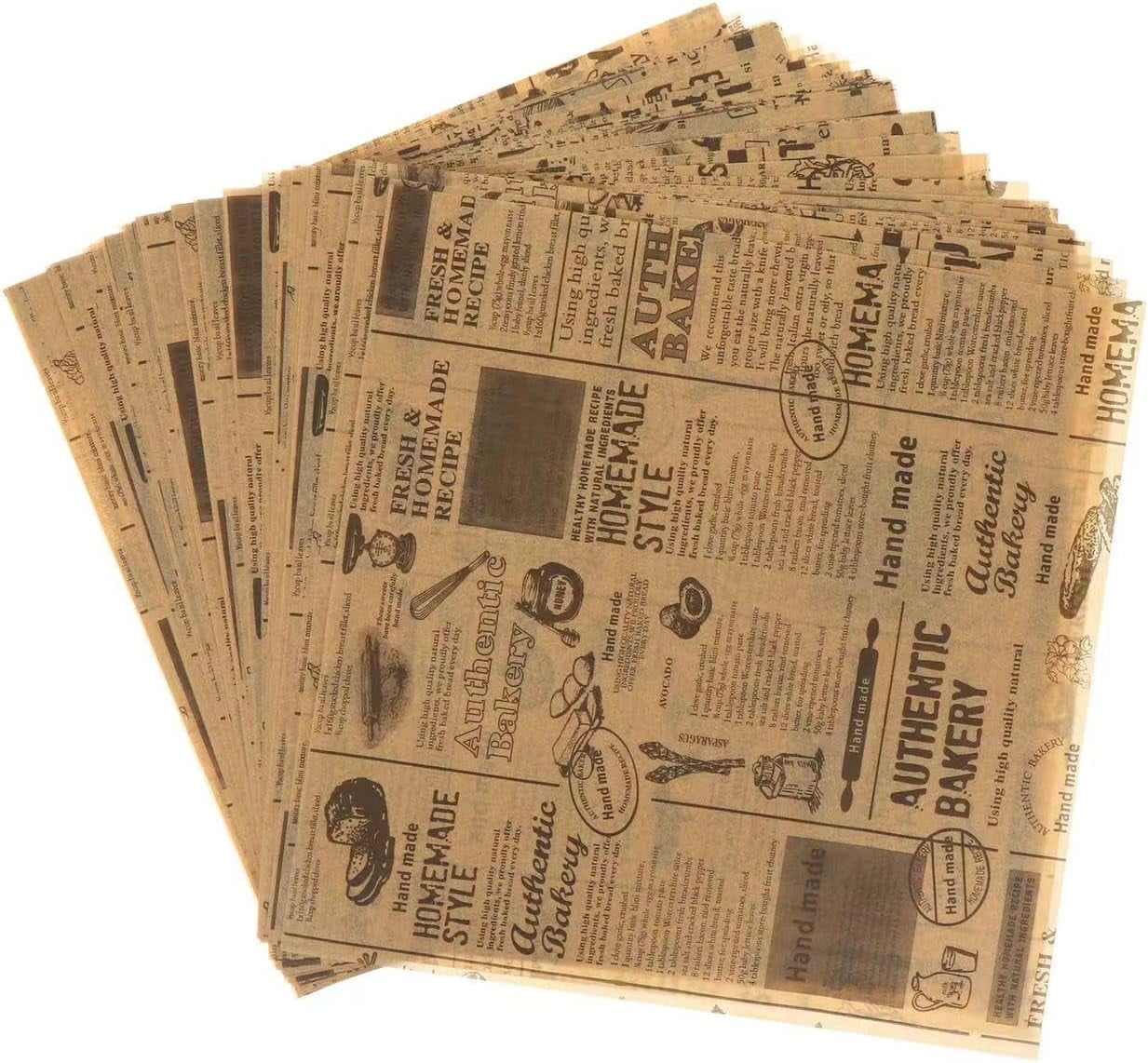 100 Sheets Newsprint Deli Paper, Disposable Flat Deli Paper with ...