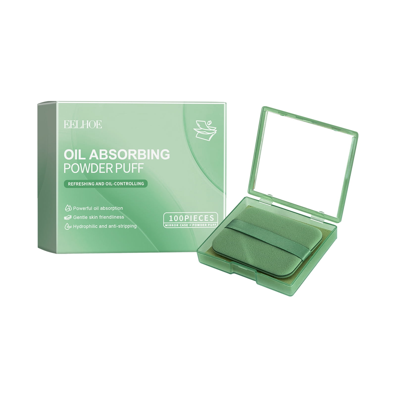 100 Sheets Oil Blotting Paper with Mirror and Puff, Refills Included ...