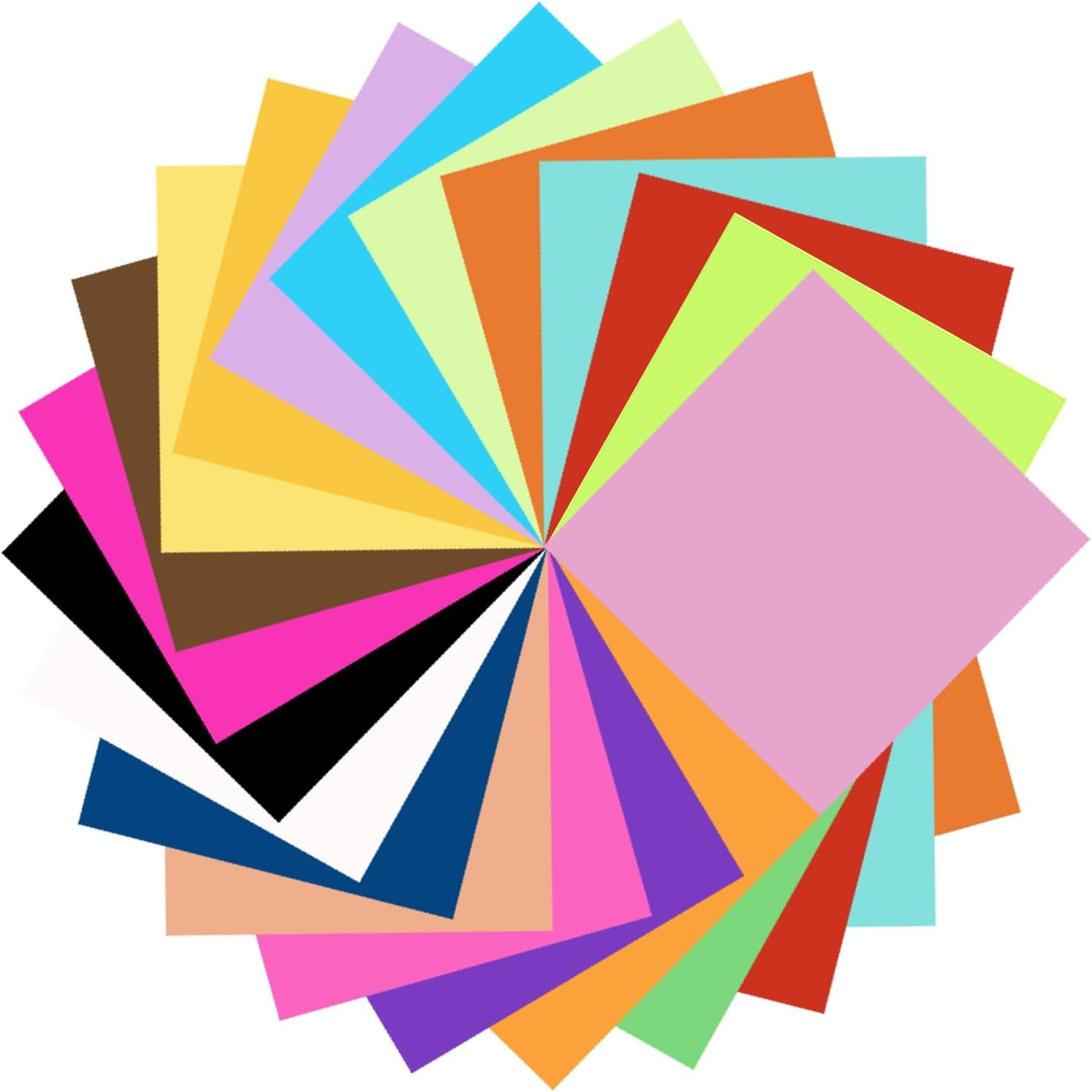 100 Sheets Origami Paper, 20 Colors Origami Paper 8x8, Double Sided ...