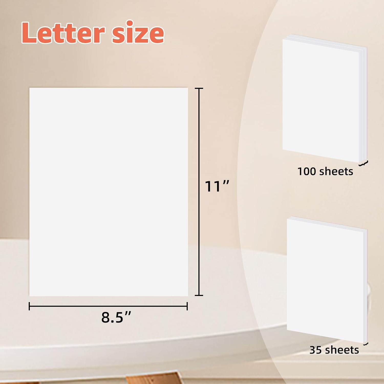 100 Sheets Printable White Sticker Paper,8.5" X 11" Address Labels Easy ...