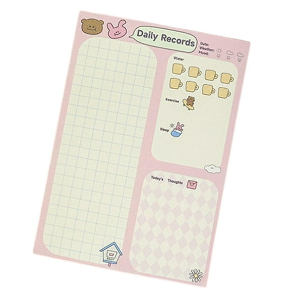 100 Sheets Rabbits Weekly Plan Memo Pad Self-Adhesive Sticky Notes Bear ...