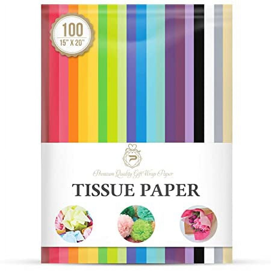 100 Sheets Rainbow Premium Gift Wrapping Tissue Paper for Packaging ...