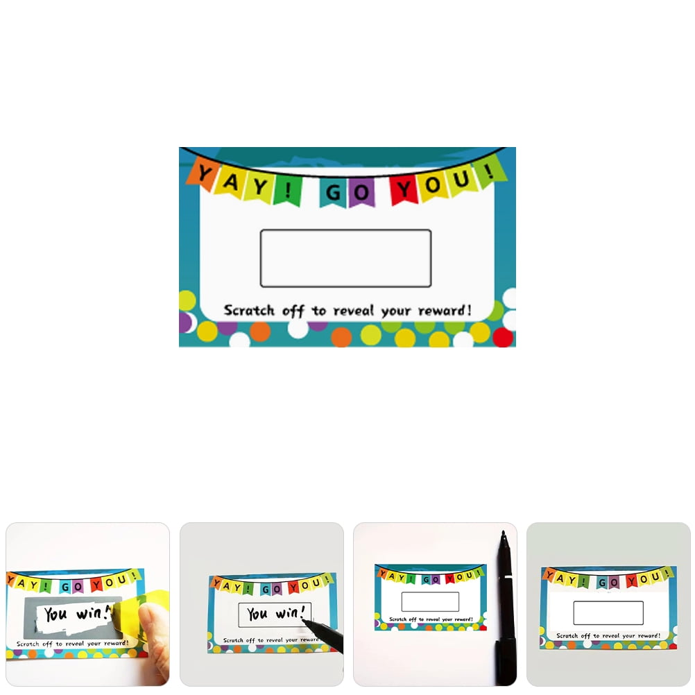 100 Sheets Scratch Off DIY Cards Interesting Scratching Cards DIY Prize ...