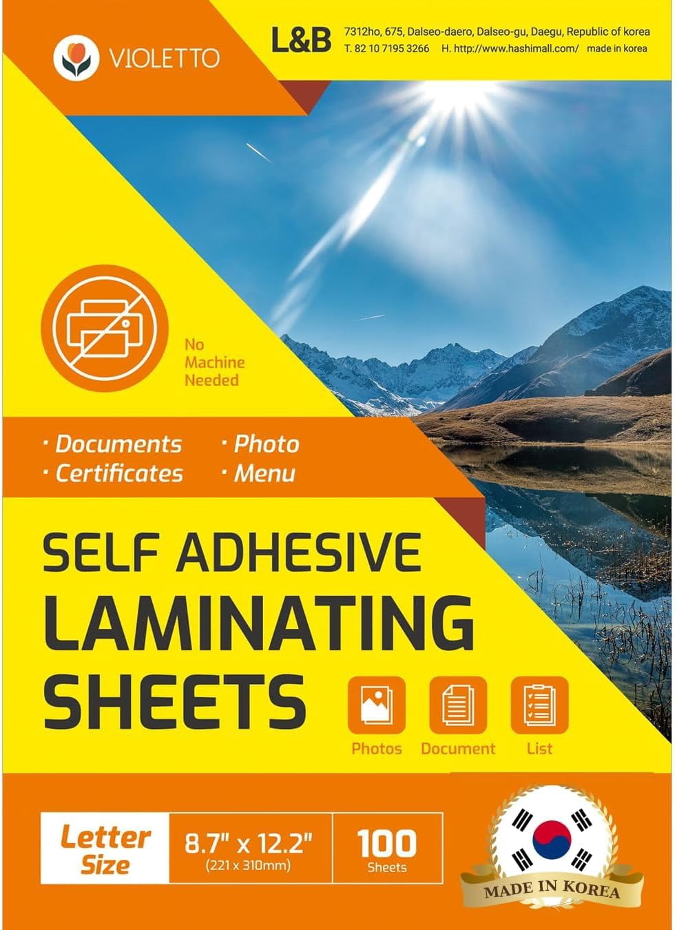 [] 100 Sheets - Self Adhesive Laminating for Ultimate Protection. No ...